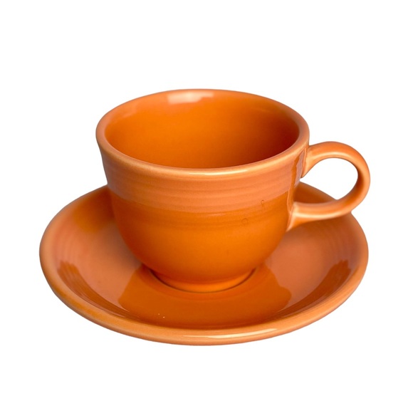 Fiestaware | Kitchen | Fiesta Ware Cup And Saucer Pumpkin Orange | Poshmark